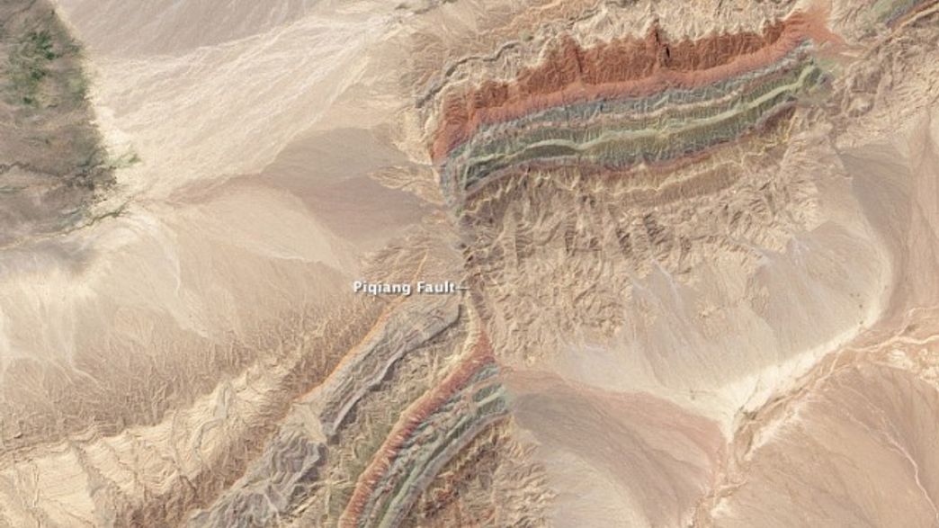 Beautiful Image of Piqiang Fault Lines Wins NASA Photo Tournament ...