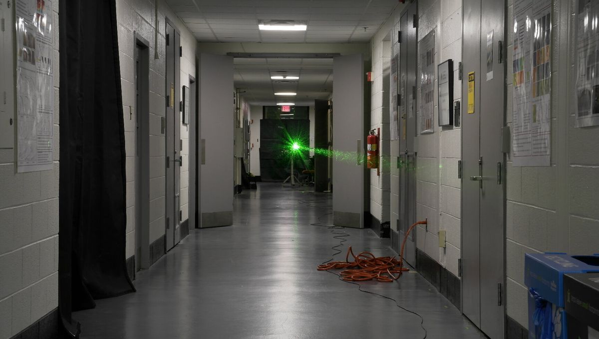 Laser Experiment Break Record While Crossing University Hallway ...