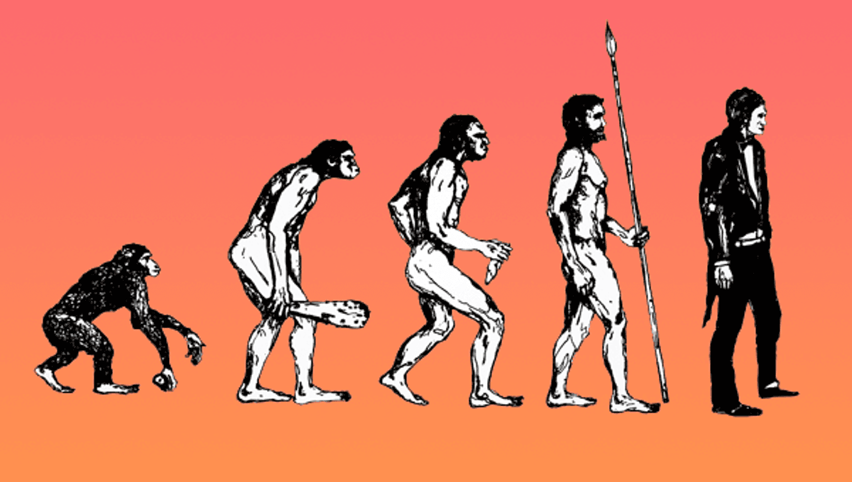 The Famous "March Of Progress" Image Representing 25 Million Years Of ...